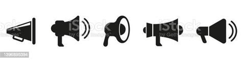흰색에 고립 된 메가폰 벡터 아이콘 라우드 스피커 아이콘 세트 운송 수단 경적에 대한 스톡 벡터 아트 및 기타 이미지 운송