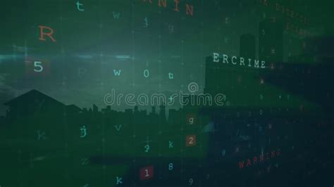 Animation Of Cyber Security Data Processing Against Aerial View Of