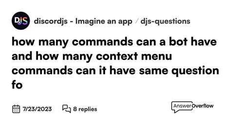 how many commands can a bot have and how many context menu commands