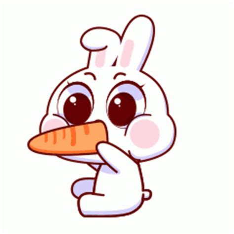 Cute Rabbit Sticker Cute Rabbit Eating Carrot Discover And Share S