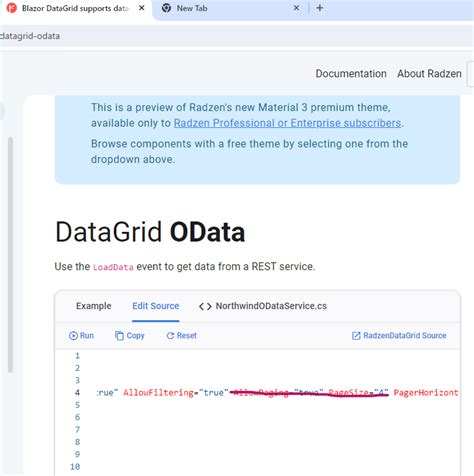 DataGrid OData Vs Virtualization Filtering And Sorting Issue Radzen Blazor Components Radzen