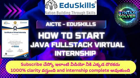 Java Full Stack Virtual Internship Aicte Eduskills Complete Process Aicte Eduskill