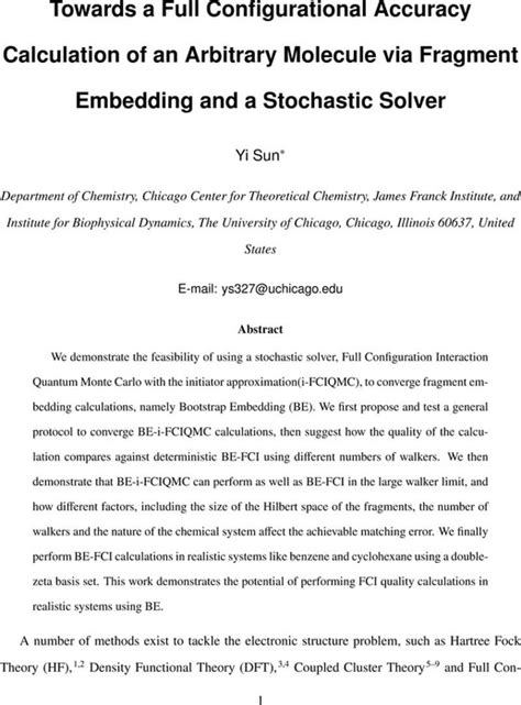 Towards A Full Configurational Accuracy Calculation Of An Arbitrary Molecule Via Fragment