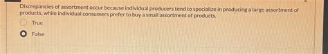 Solved Discrepancies Of Assortment Occur Because Individual