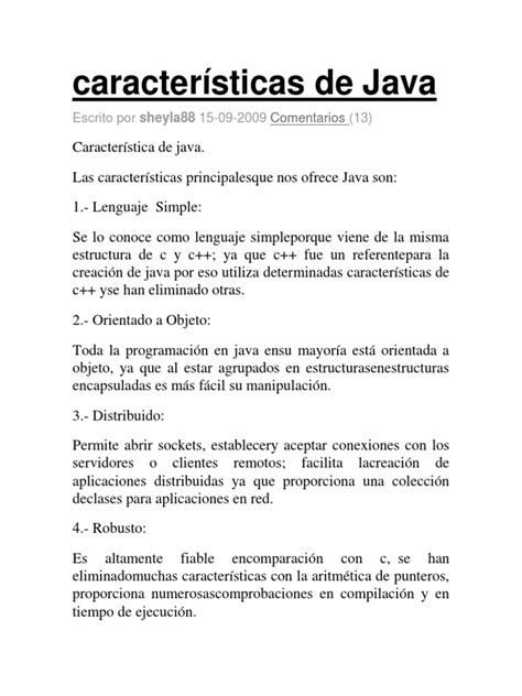 Características De Java Java Lenguaje De Programación Compilador