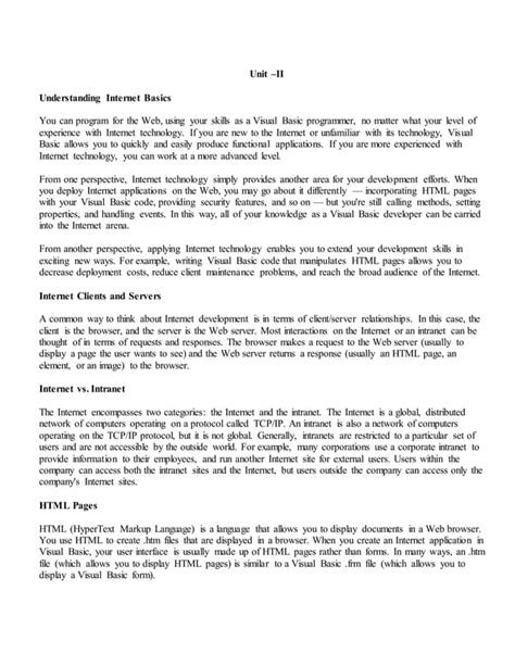 Internet Programming Notes Doc Web Design And Html Internet