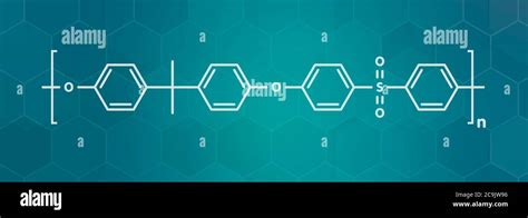 Polysulfone Basic Chemical Structure White Skeletal Formula On Dark