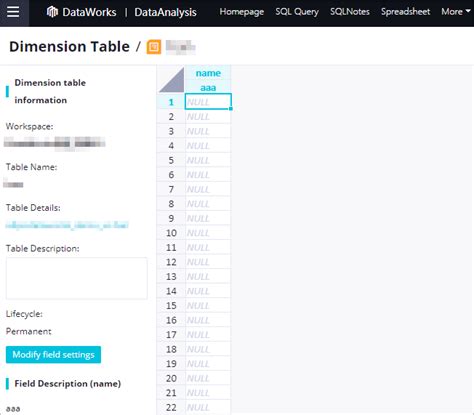 Edit A Dimension Table Dataworks Alibaba Cloud Documentation Center