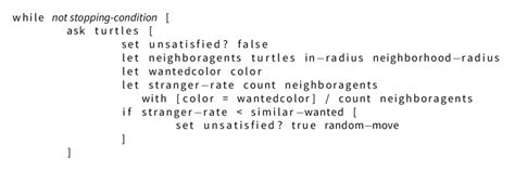 Figure Pseudo Code Netlogo Style For The Schelling Model Used Here Download Scientific