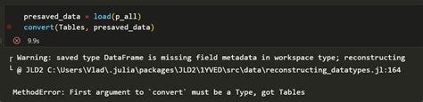 Reading Dataframes From Jld2 Files General Usage Julia Programming