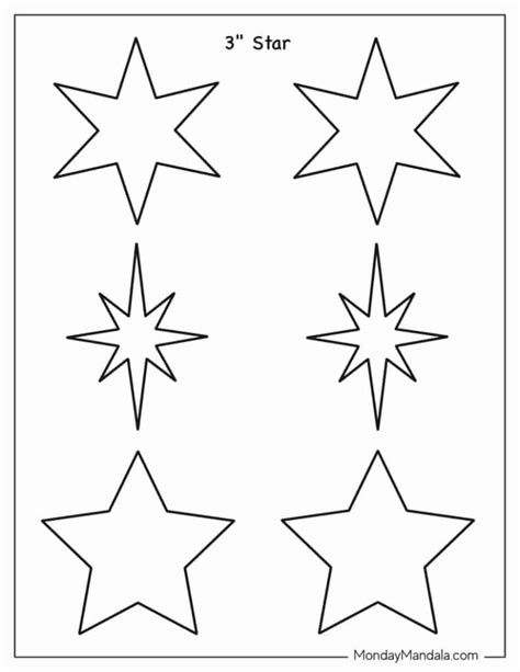 Different Size Star Templates