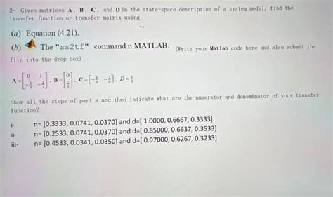 Solved Please Show Matlab Code And Solve By Hand