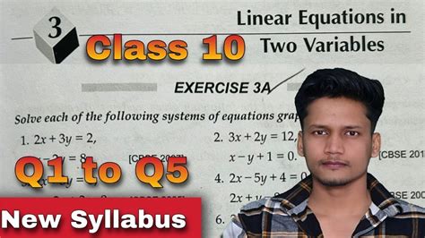 Class Ex A Q To Q Linear Equations In Two Variables RS Aggarwal Chapter