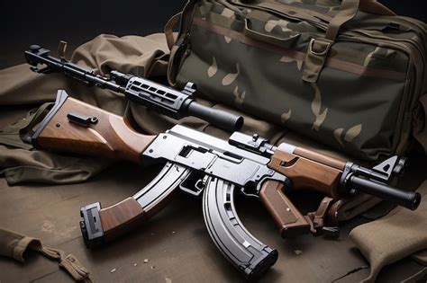 Premium Ai Image Ak 47 Gan Vector Rifle Gun With Bullets