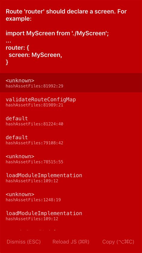Route Router Should Declare A Screen Error Issue React Navigation React Navigation