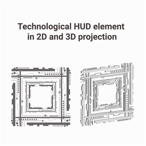 technological HUD element in 2D and 3D projection 34216702 Vector Art ...