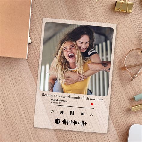 Personalised Acrylic Wooden Printed Photo Spotify Song Qr Code Plaque