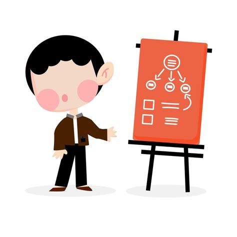 Business Man Chibi Version With Board 44240929 Vector Art At Vecteezy