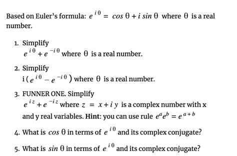 Solved Based On Euler S Formula Ero Cos Isin Where Is Chegg Com