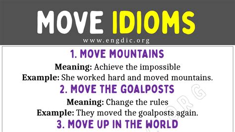 Move Idioms With Meaning And Examples Engdic