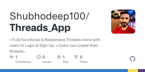 Github Shubhodeep100threadsapp • Fully Functional And Responsive Threads Clone With Users To