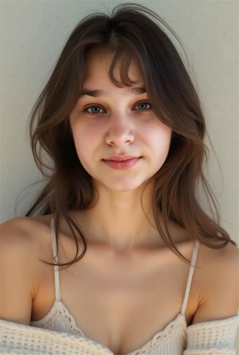 A Natural Candid Portrait Of The Same Young Woman As In The Reference