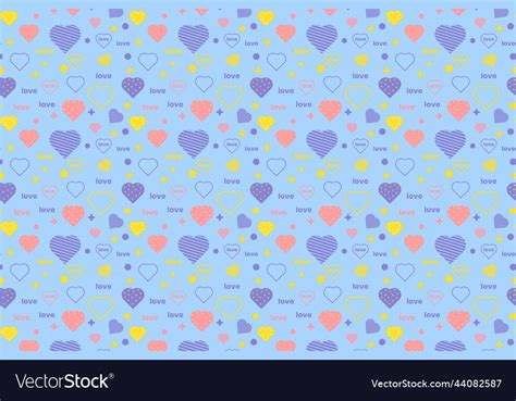 Cute Love Pattern With Heart Shapes And Envelope Vector Image