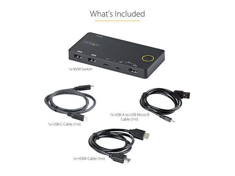 2 Port Hybrid USB A HDMI USB C KVM Switch Single 4K 60Hz HDMI 2 0 Monitor Compact Desktop