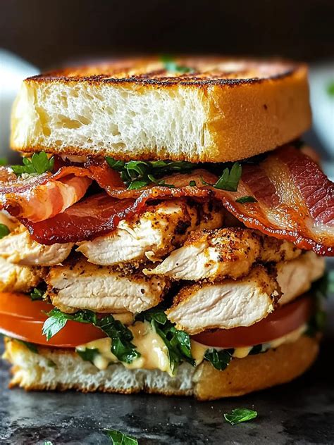 Ultimate Loaded Chicken Club Sandwich With Crispy Bacon Bliss