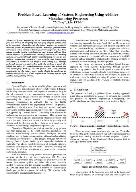 pdf problem based learning of systems engineering using additive