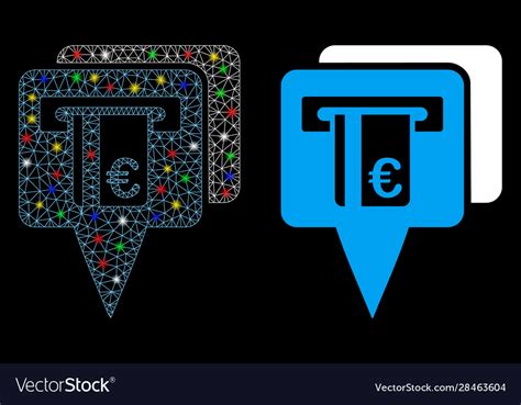 flare mesh wire frame euro atm pointers icon vector image