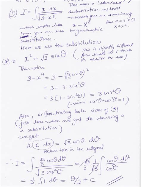 Secondary Math Blogaroony Integration With Trigonometric Substitutions Several Examples Secondary Math Blogaroony Integration With Trigonometric Substitutions Several Examples