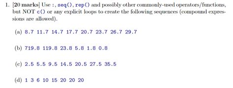 solved 1 [20 marks] use seq rep and possibly other