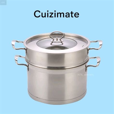 Cuizimate ชุดหม้อนึ่งสเตนเลส 2 ชั้น Ss201 รุ่น Ft02003b201 ขนาด 26 ซม Shopee Thailand