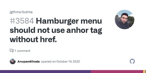 Hamburger Menu Should Not Use Anhor Tag Without Href · Issue 3584