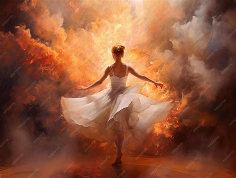 Premium Ai Image A Ballerina Dances A Dance On The Background Of A Flame