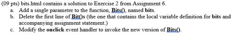 Solved Pts Bits Html Contains A Solution To Exercise Chegg Com