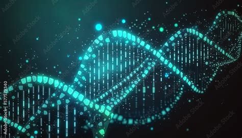 Digital DNA Concept Macro View Under Microscope Helix Background Created With Generative Ai