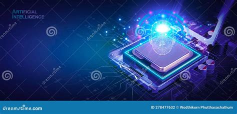 Ai Artificial Intelligence Concept Close Up Of Microprocessor On