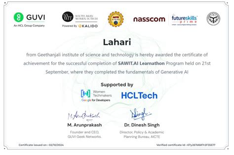 Lahari Thalapaka On Linkedin Sawit Guvi Genai Rag Womenintech Ai