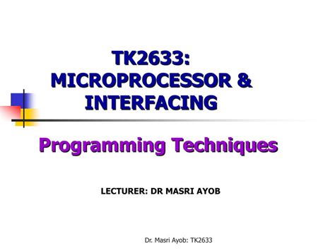 Ppt Tk2633 Microprocessor And Interfacing Powerpoint Presentation Id