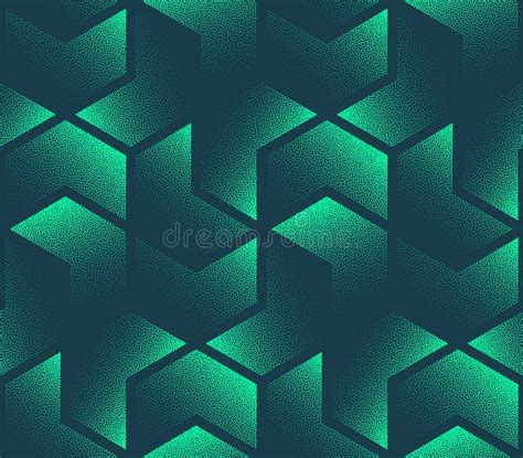 Ultra Modern Geometric Seamless Pattern Trendy Vector Turquoise Abstraction Stock Vector