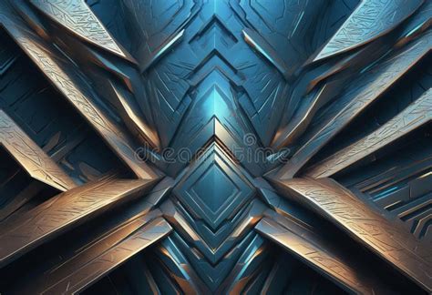 Digital Artwork Of A Futuristic Patterned Metal Texture Stock