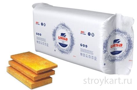 Минеральная вата УРСА / URSA GEO П-15 50 мм (плита)1250*600*50 (7,5 м2 ...