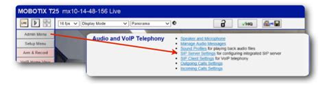 How To Integrating Standard Sip Clients To A Mobotix Cameras Internal Sip Server Getting