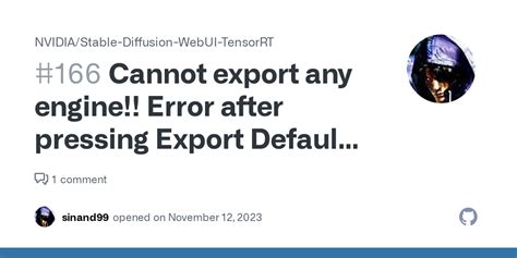cannot export any engine error after pressing export default engine button · issue 166
