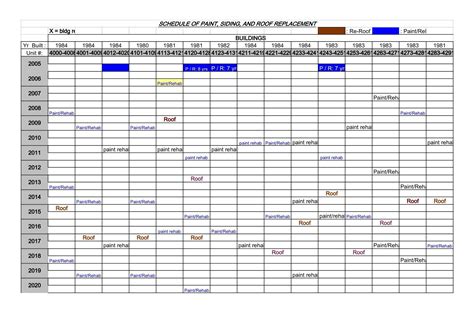 Building Maintenance Schedule Template Excel