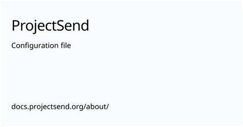 Configuration File Projectsend