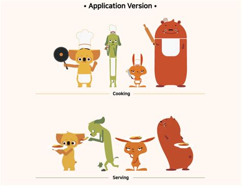 단순하지만 친근함이 느껴지는 프랜차이즈 캐릭터 디자인