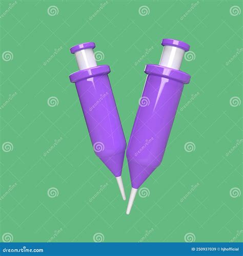 Syringe 3d Model Cartoon Style Render Illustration Stock Illustration